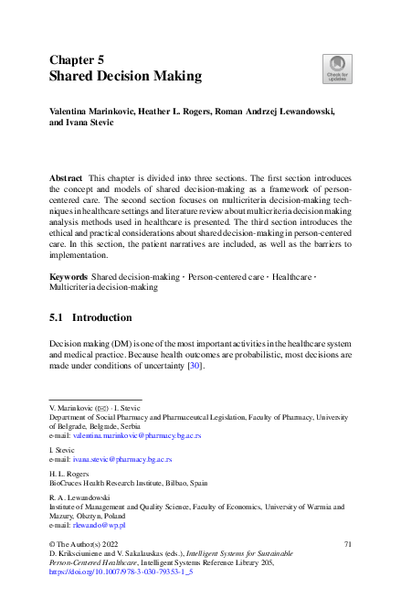 (PDF) Shared Decision Making