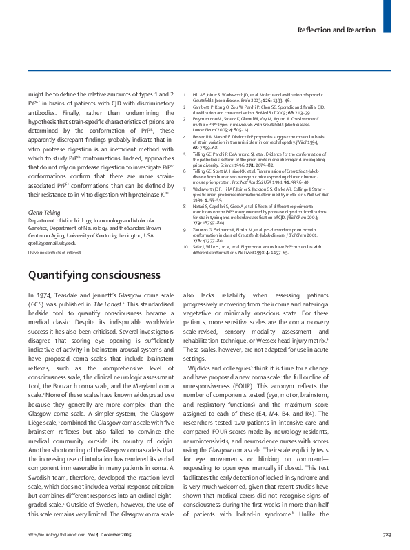 (PDF) Quantifying consciousness