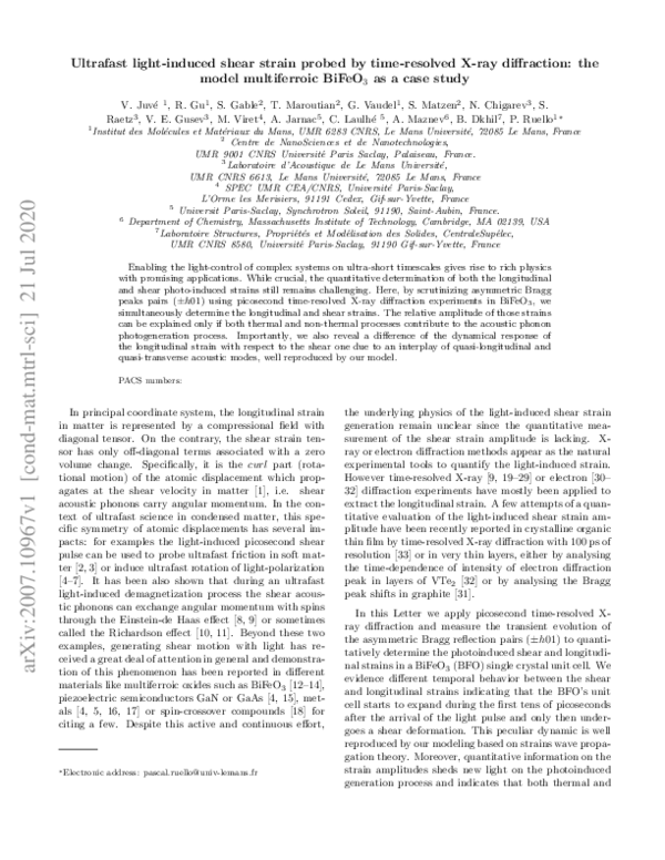 (PDF) Ultrafast light-induced shear strain probed by time-resolved x ...