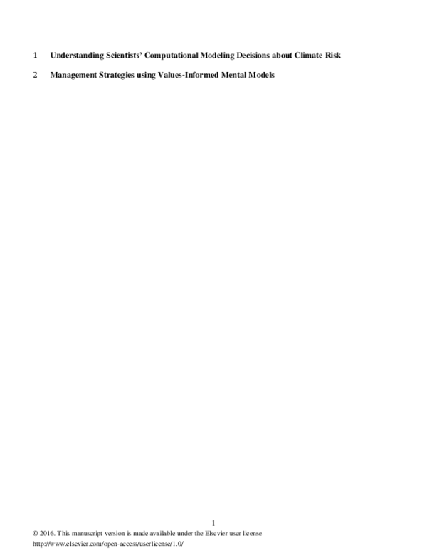 (PDF) Understanding scientists’ computational modeling decisions about climate risk management ...
