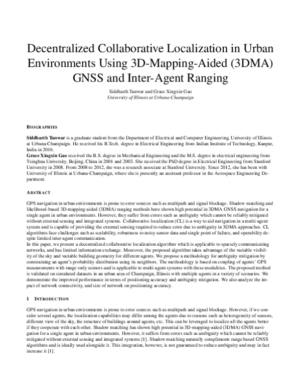 (PDF) Decentralized Collaborative Localization in Urban Environments using 3D-Mapping-Aided ...
