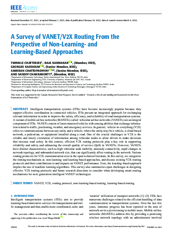 (PDF) A Survey of VANET/V2X Routing From the Perspective of Non-Learning- and Learning-Based ...