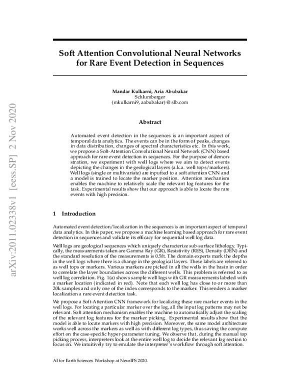 (PDF) Soft Attention Convolutional Neural Networks for Rare Event ...