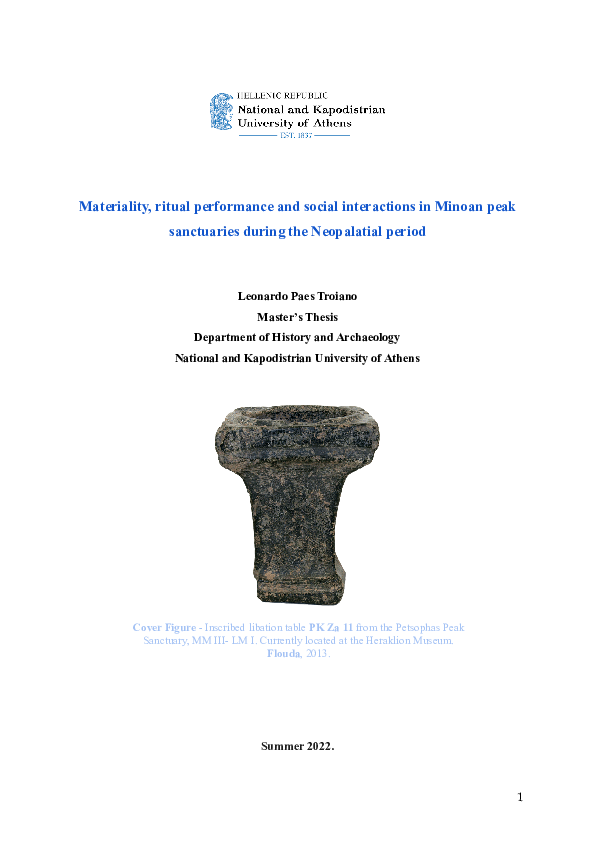 (PDF) Materiality, ritual performance and social interactions in Minoan ...