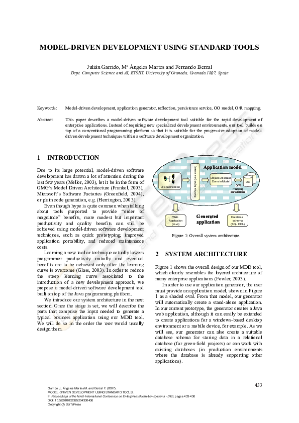 (PDF) Model-driven development using standard tools