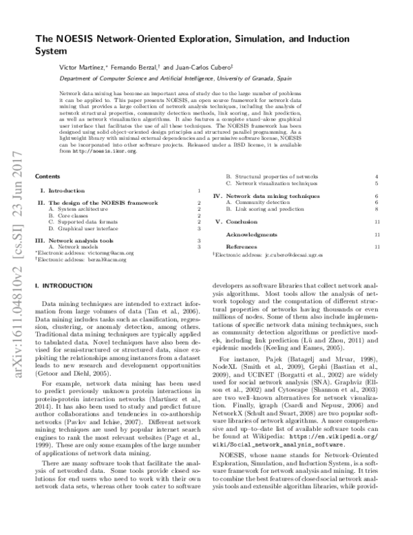 (PDF) The NOESIS Network-Oriented Exploration, Simulation, and Induction System | Fernando ...