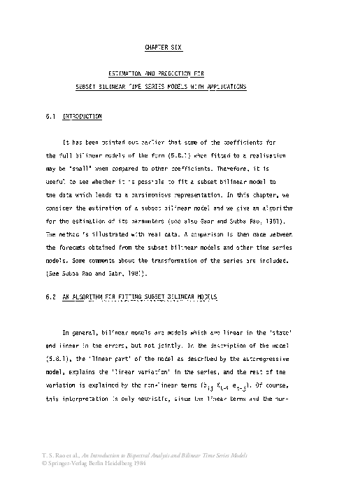 Pdf Estimation And Prediction For Subset Bilinear Time Series Models With Applications