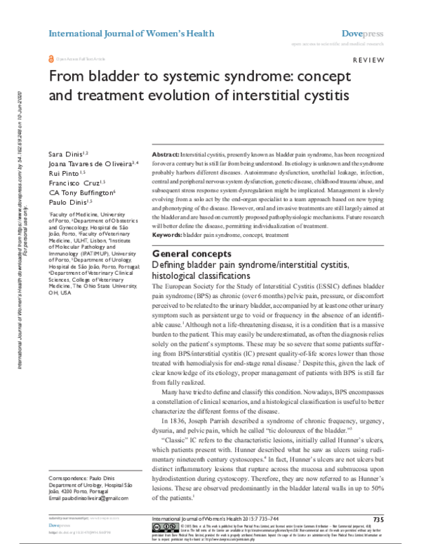 (PDF) From bladder to systemic syndrome: concept and treatment ...