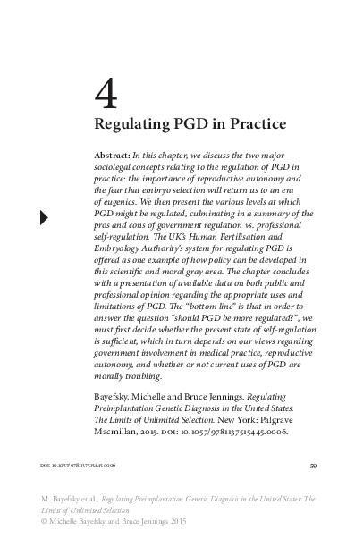 (PDF) Regulating PGD in Practice | Michelle Bayefsky - Academia.edu