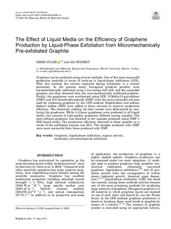 (PDF) The Effect of Liquid Media on the Efficiency of Graphene ...