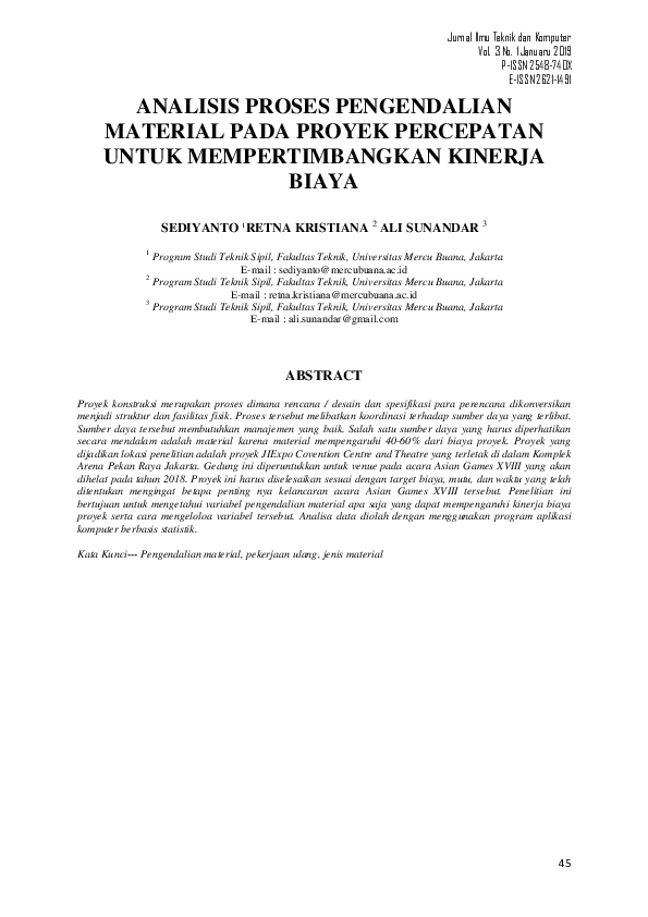 (PDF) Analisis Proses Pengendalian Material Pada Proyek Percepatan ...