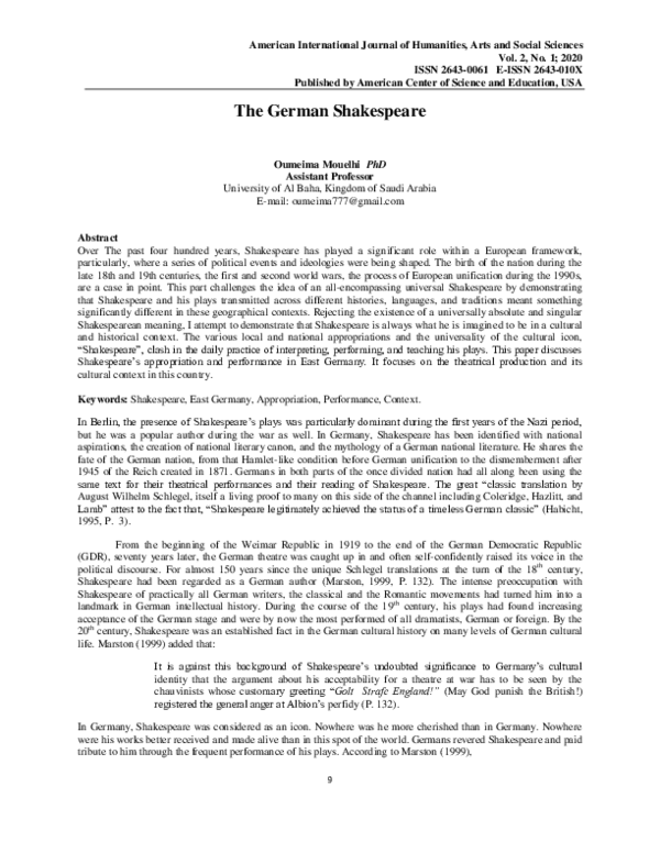 (PDF) The German Shakespeare