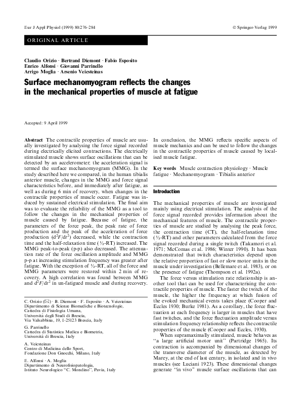 (PDF) Surface mechanomyogram reflects the changes in the mechanical ...
