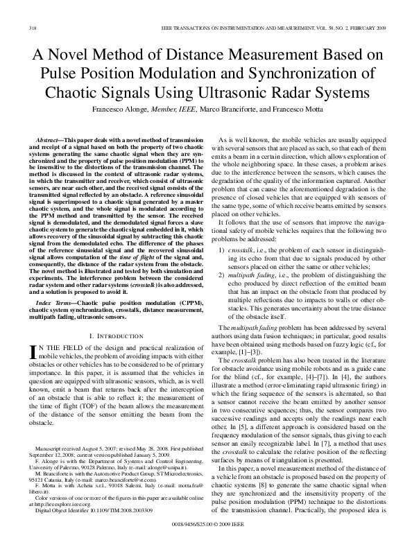 (PDF) A Novel Method of Distance Measurement Based on Pulse Position Modulation and ...