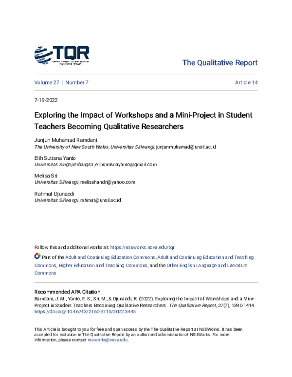 (PDF) Exploring the Impact of Workshops and a Mini-Project in Student ...