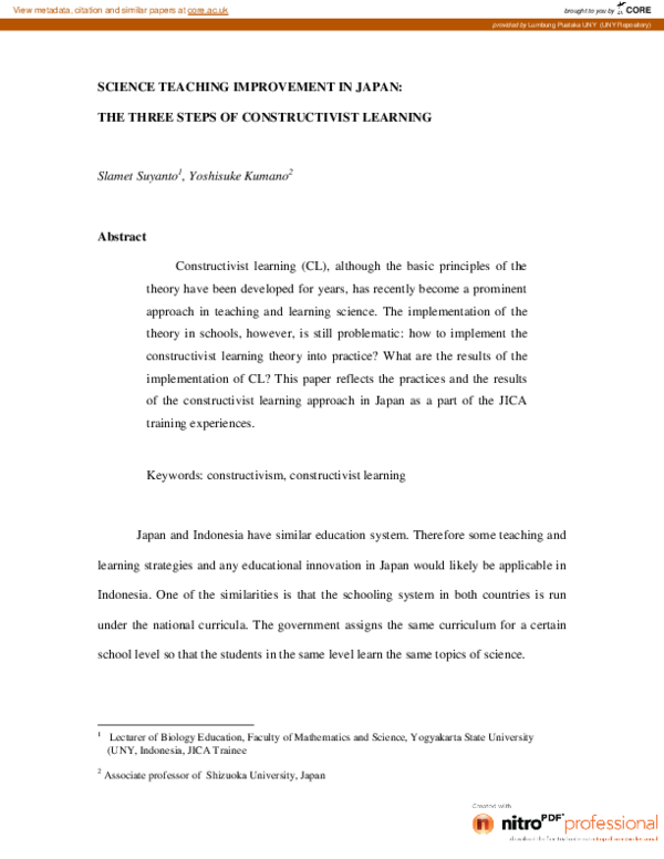 (PDF) Science Teaching Improvement in Japan: The Three Steps of ...