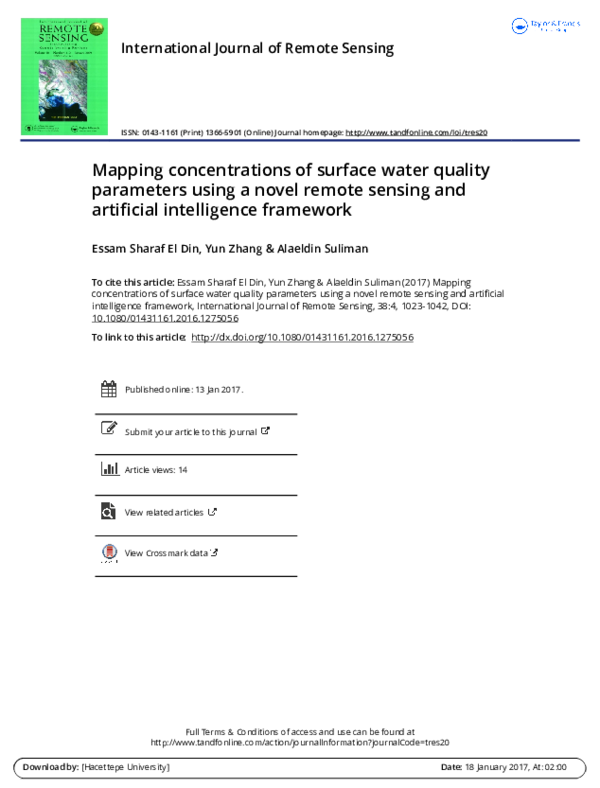 (PDF) Mapping concentrations of surface water quality parameters using a novel remote sensing ...