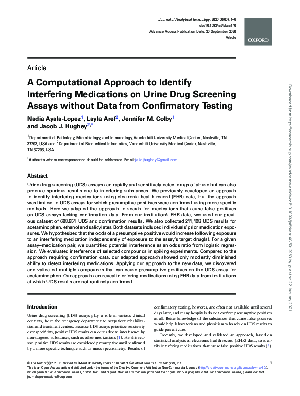 (PDF) A Computational Approach to Identify Interfering Medications on ...