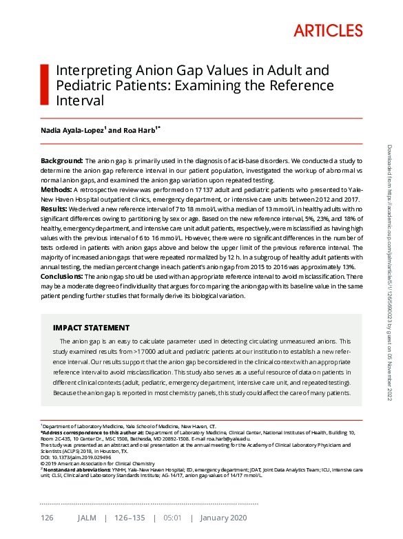 (PDF) Interpreting Anion Gap Values in Adult and Pediatric Patients ...