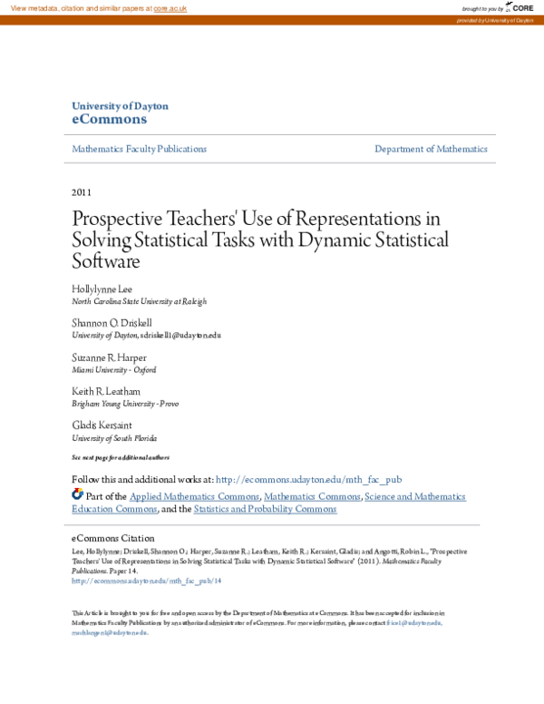 (PDF) Prospective Teachers\u27 Use of Representations in Solving ...
