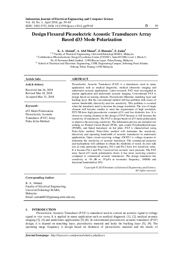 (PDF) Design Flexural Piezoelectric Acoustic Transducers Array based ...