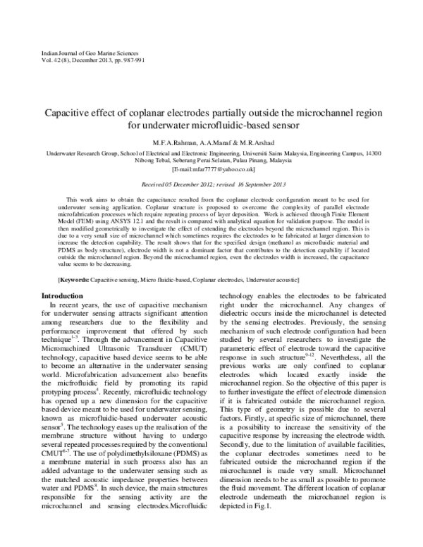 (PDF) Capacitive effect of coplanar electrodes partially outside the microchannel region for ...
