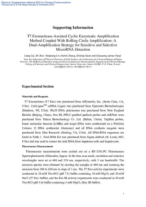 (PDF) A T7 exonuclease-assisted cyclic enzymatic amplification method ...