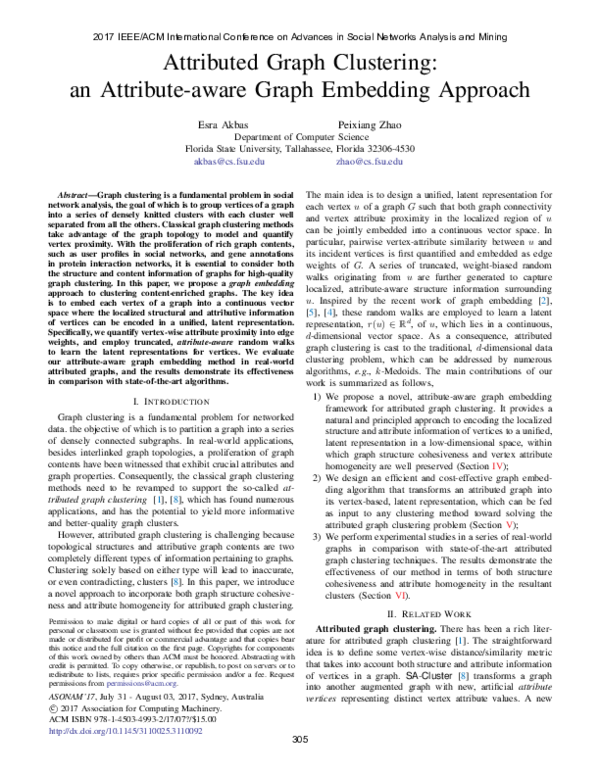 Pdf Attributed Graph Clustering