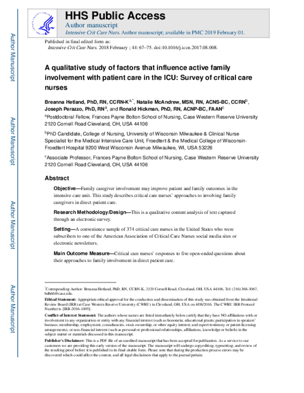 (PDF) A qualitative study of factors that influence active family ...
