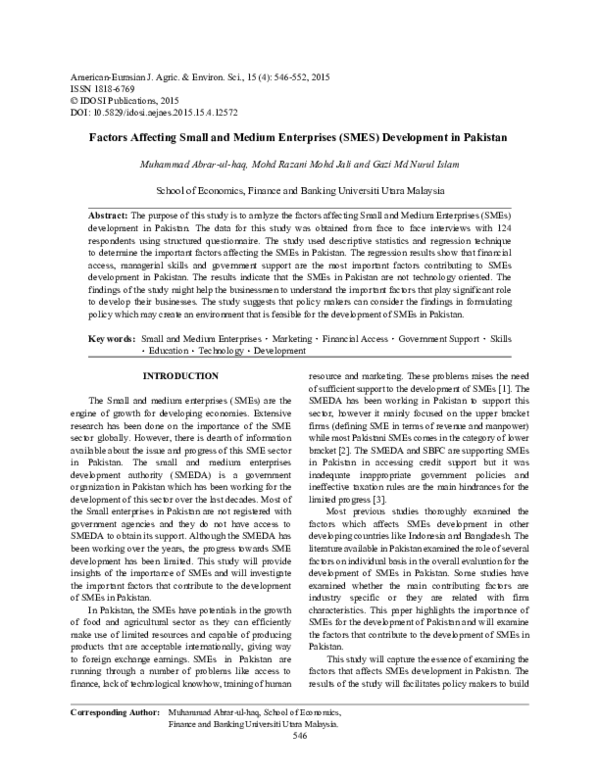 (PDF) Factors affecting the entrepreneurial leadership in small- and medium-sized enterprises ...