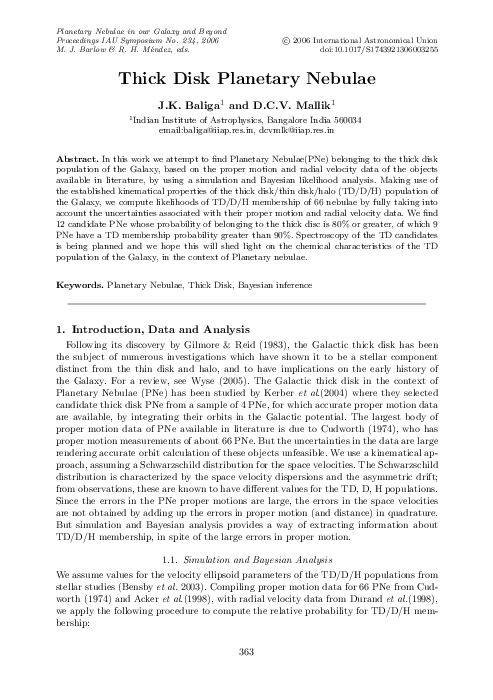 (PDF) Thick Disk Planetary Nebulae