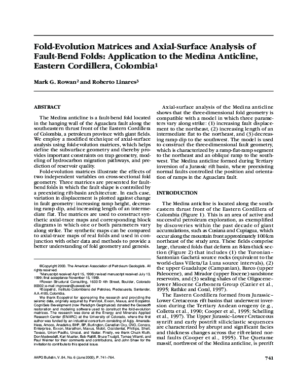 (PDF) Fold-Evolution Matrices and Axial-Surface Analysis of Fault-Bend ...