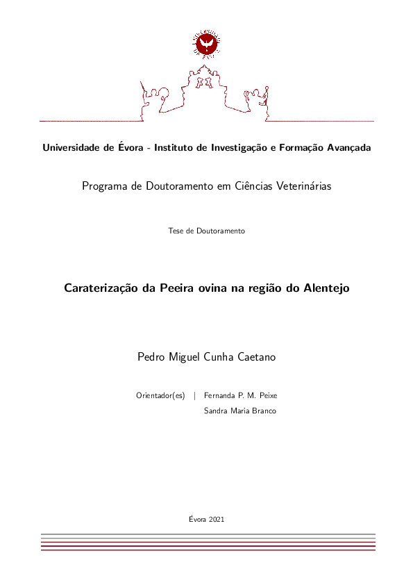(PDF) Caraterização da Peeira ovina na região do Alentejo