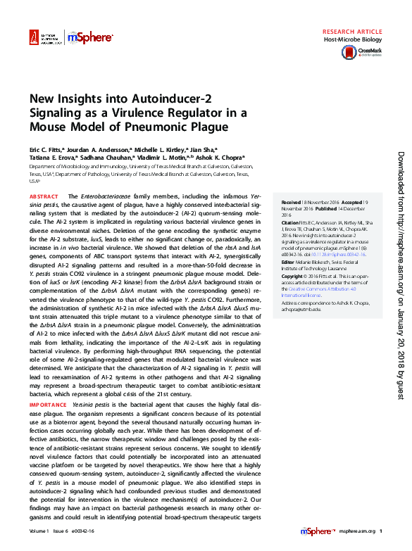 (PDF) New Insights into Autoinducer-2 Signaling as a Virulence ...