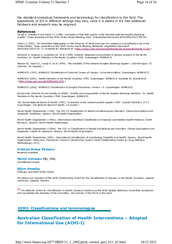 (PDF) Australian Classification of Health Interventions — Adapted for ...