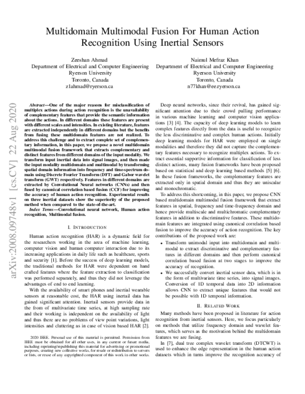 Pdf Multidomain Multimodal Fusion For Human Action Recognition Using