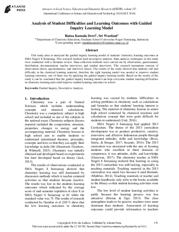 (PDF) Analysis of Student Difficulties and Learning Outcomes with ...