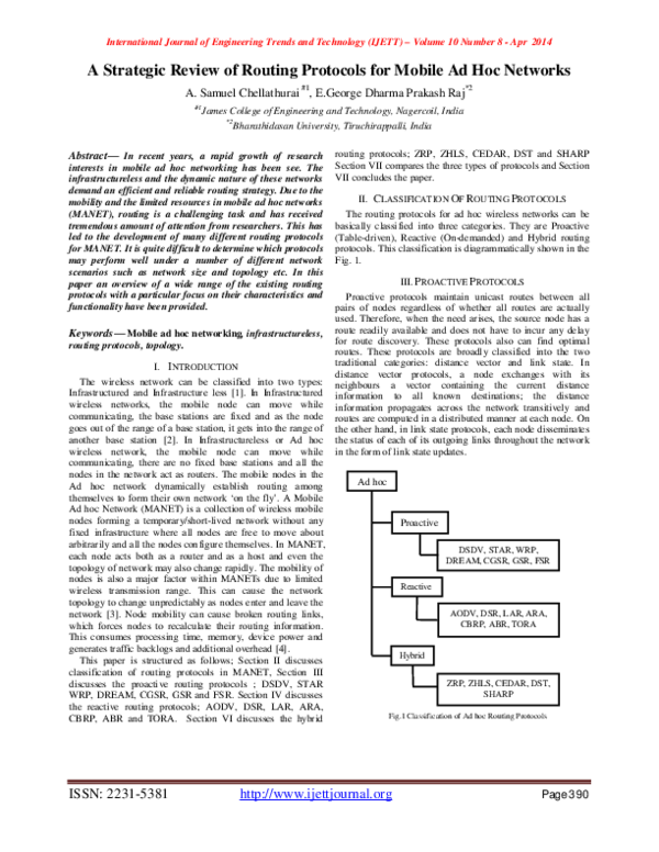 (PDF) A Strategic Review of Routing Protocols for Mobile Ad Hoc Networks