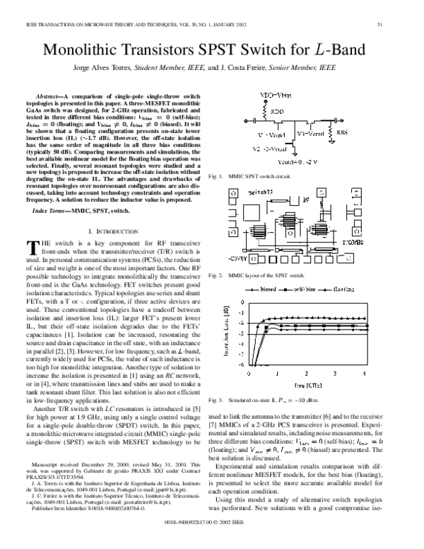 (PDF) Monolithic transistor SPST switch for L-band