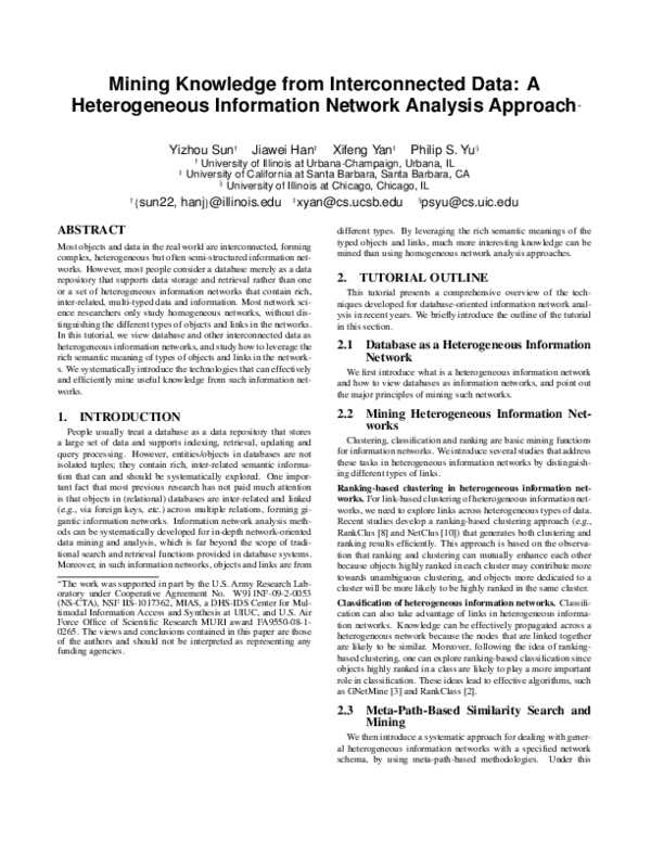 Pdf Mining Knowledge From Interconnected Data 5627