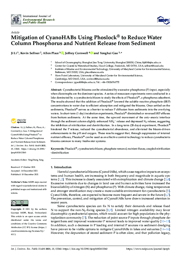 (PDF) Mitigation of CyanoHABs Using Phoslock® to Reduce Water Column ...