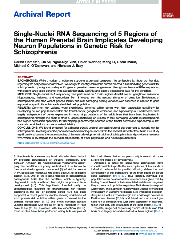 (PDF) Single-Nuclei RNA Sequencing of 5 Regions of the Human Prenatal ...