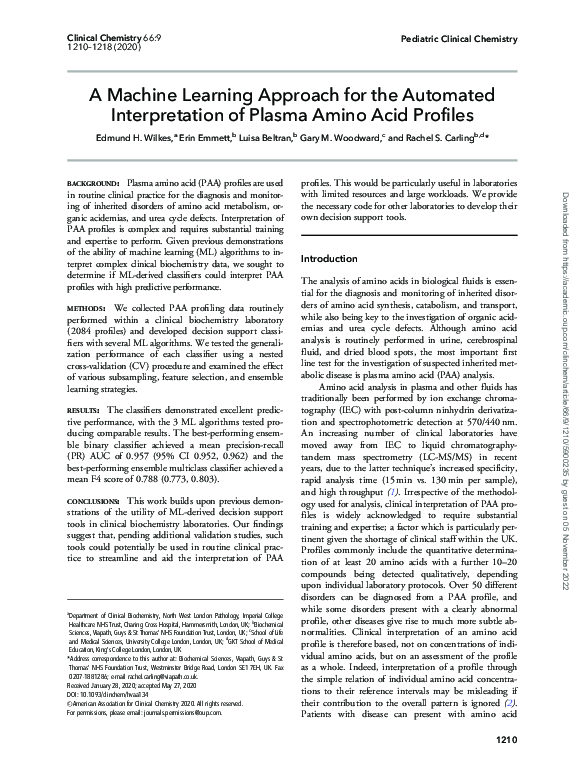 (PDF) A Machine Learning Approach for the Automated Interpretation of ...