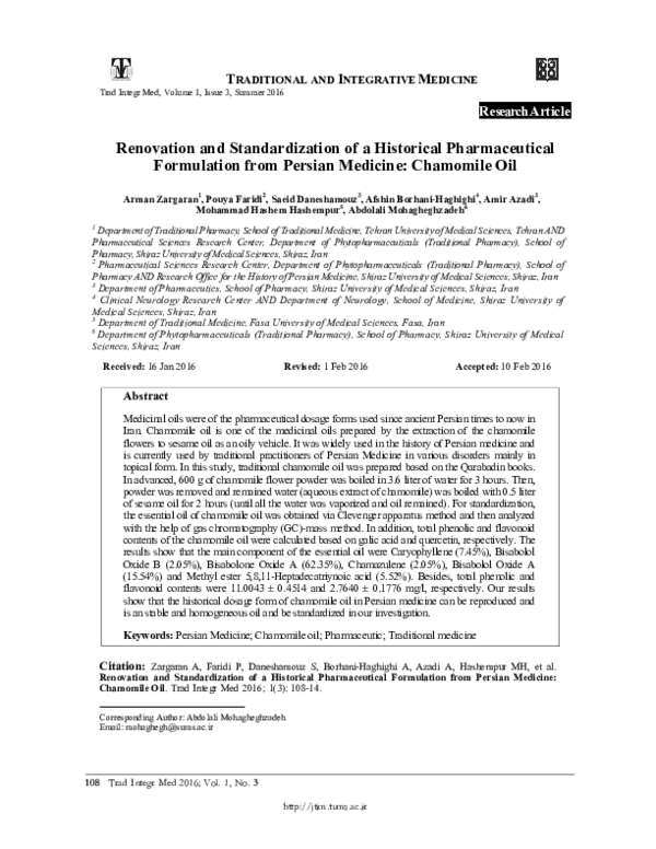 (PDF) TRADITIONAL AND INTEGRATIVE MEDICINE Renovation and ...