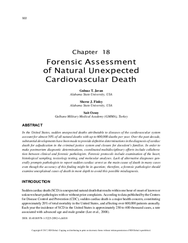 (PDF) Forensic Assessment of Natural Unexpected Cardiovascular Death