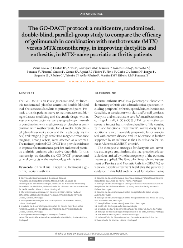 (PDF) The GO-DACT protocol: a multicentre, randomized, double-blind, parallel-group study to ...