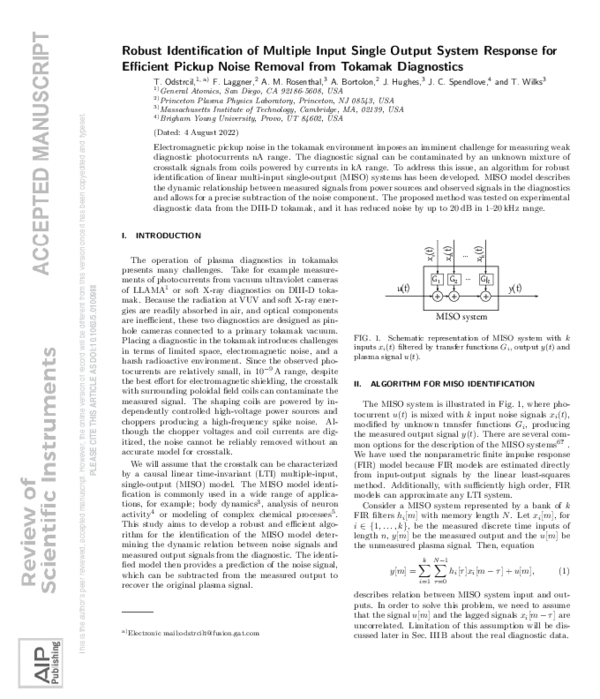 Pdf Robust Identification Of Multiple Input Single Output System
