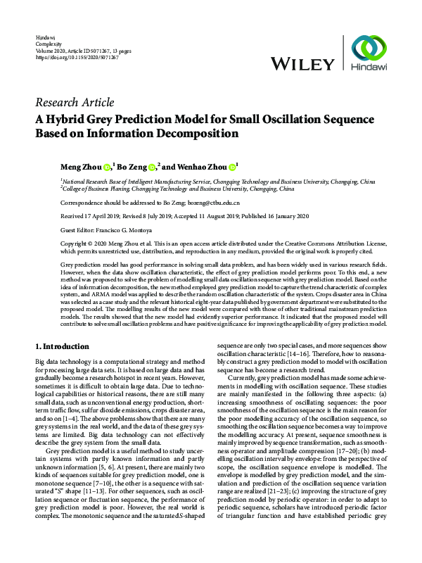 (PDF) A Hybrid Grey Prediction Model for Small Oscillation Sequence ...