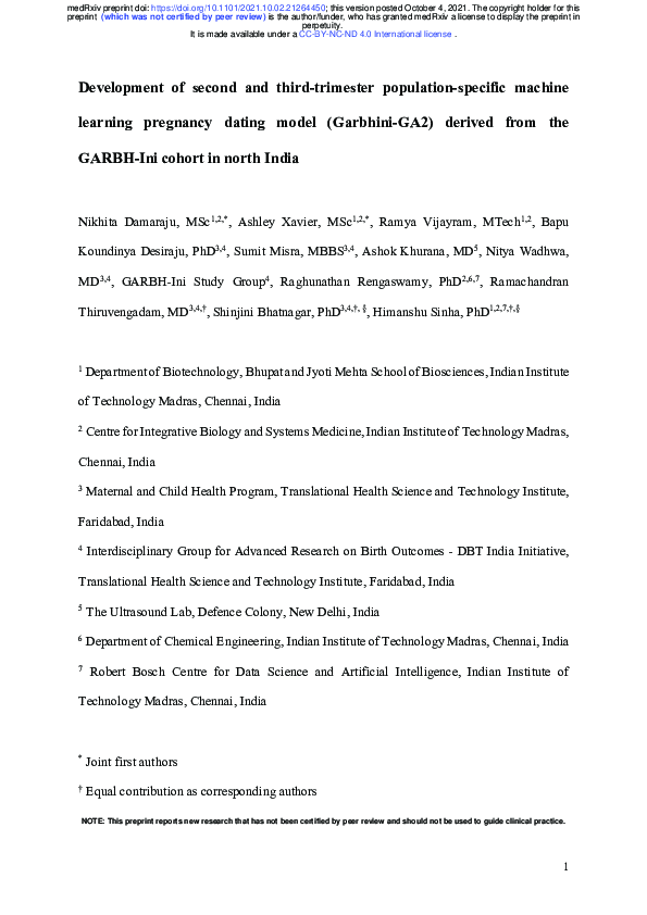 (PDF) Development of second and third-trimester population-specific ...