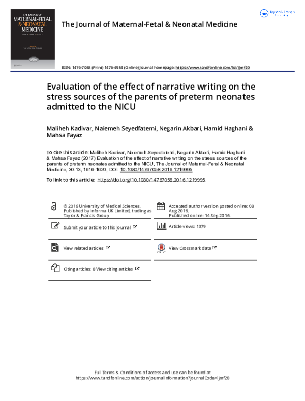 (PDF) Evaluation of the effect of narrative writing on the stress ...